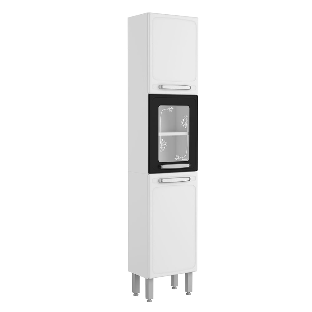 Alacena Despensa de Cocina en Acero Bertolini Color Blanco y Negro con ...