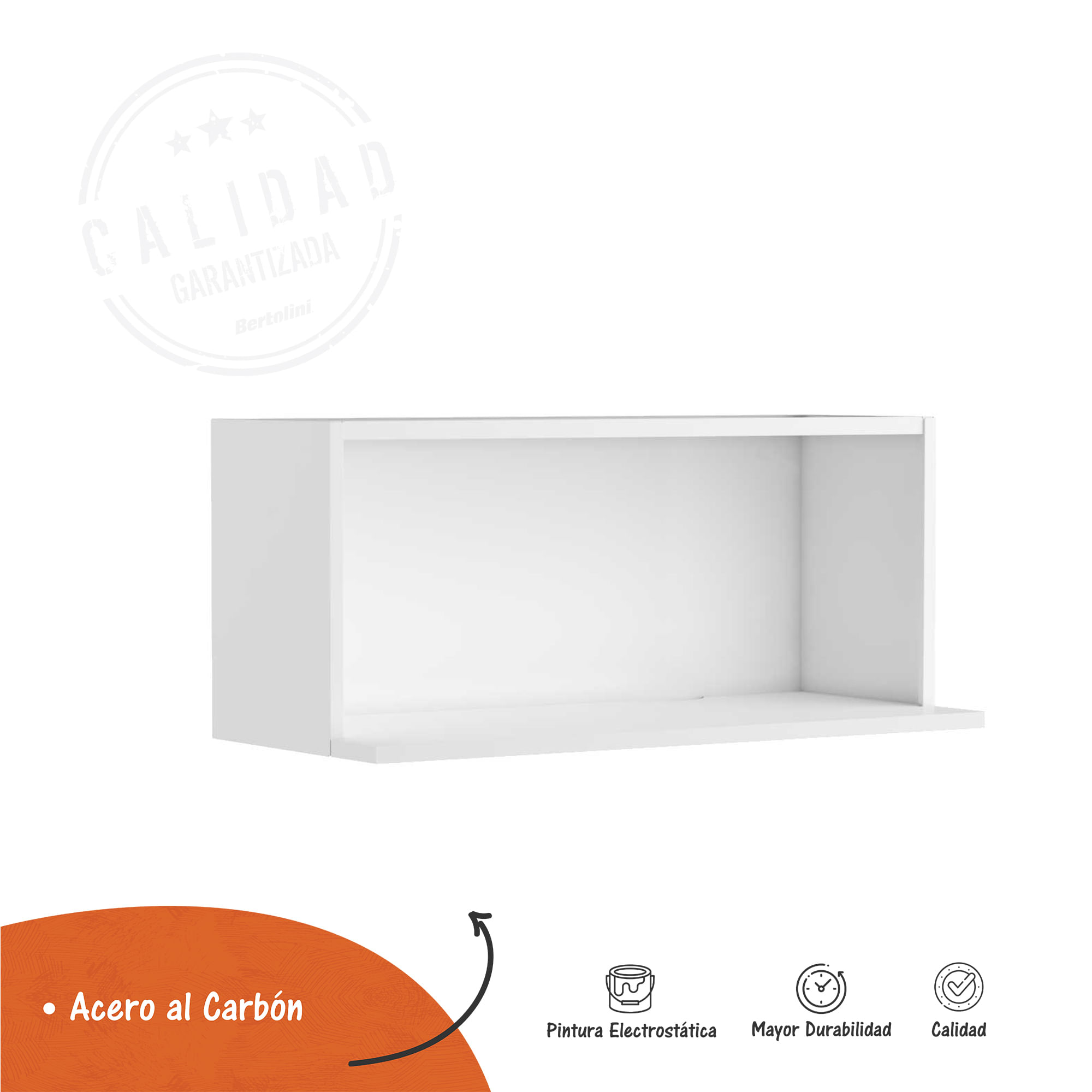 Mueble para Microondas de Cocina en Acero y MDP Bertolini Color Blanco ...