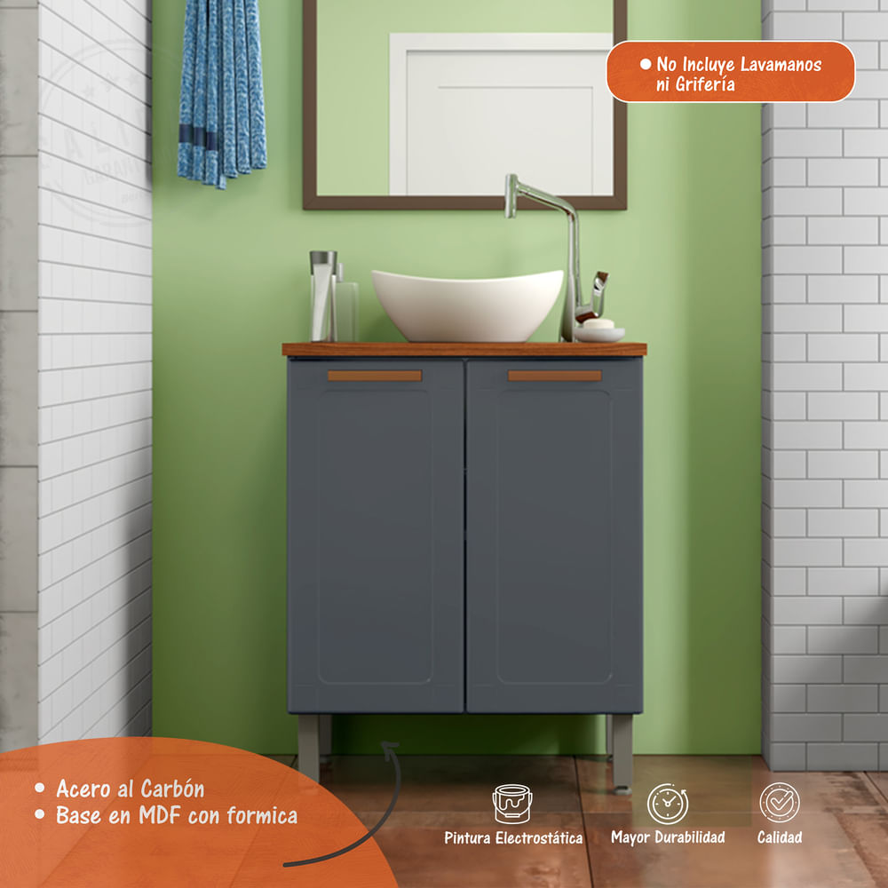 Mueble Inferior De Baño Suspendido en Acero Bertolini No Incluye ...