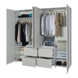 Closet Armario 4 Puertas 2 Gavetas Bertolini Color Ceniza - Bertolini ...