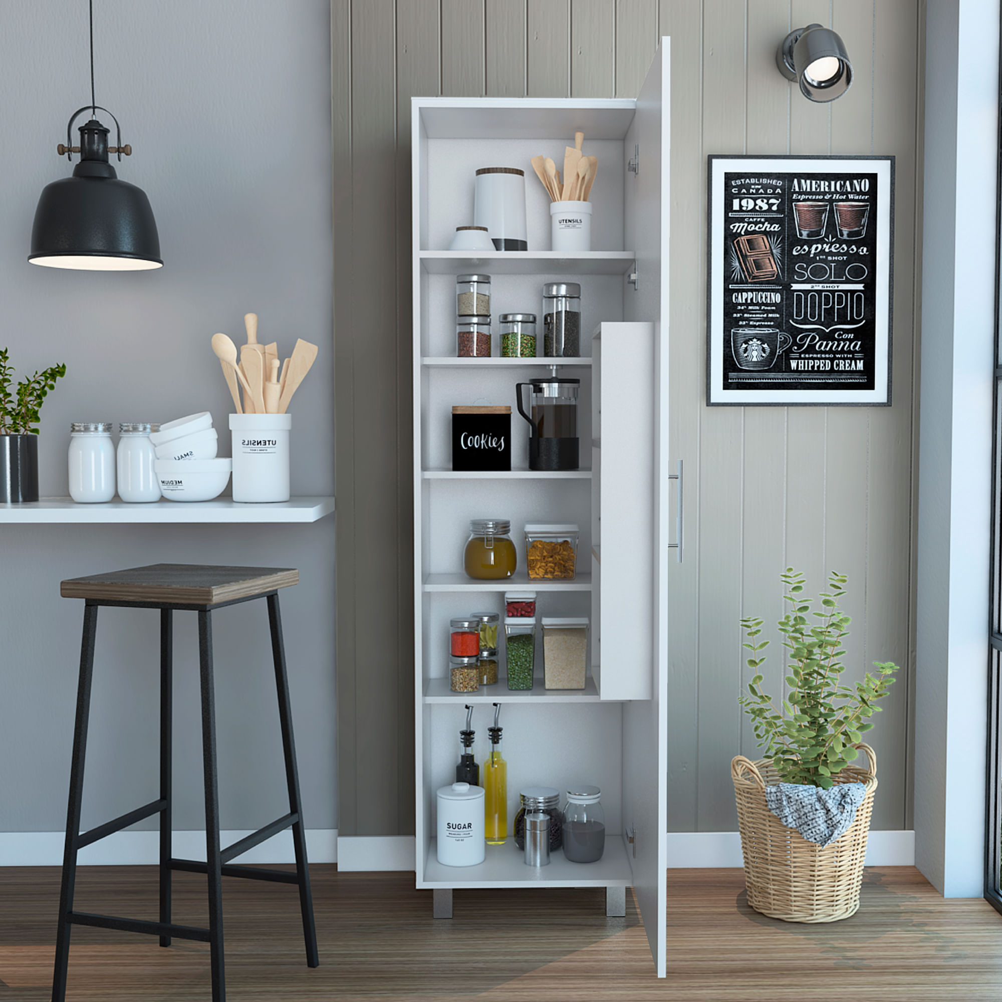 Mueble Alacena Despensa Matero Bertolini Color Blanco - Bertolini Colombia