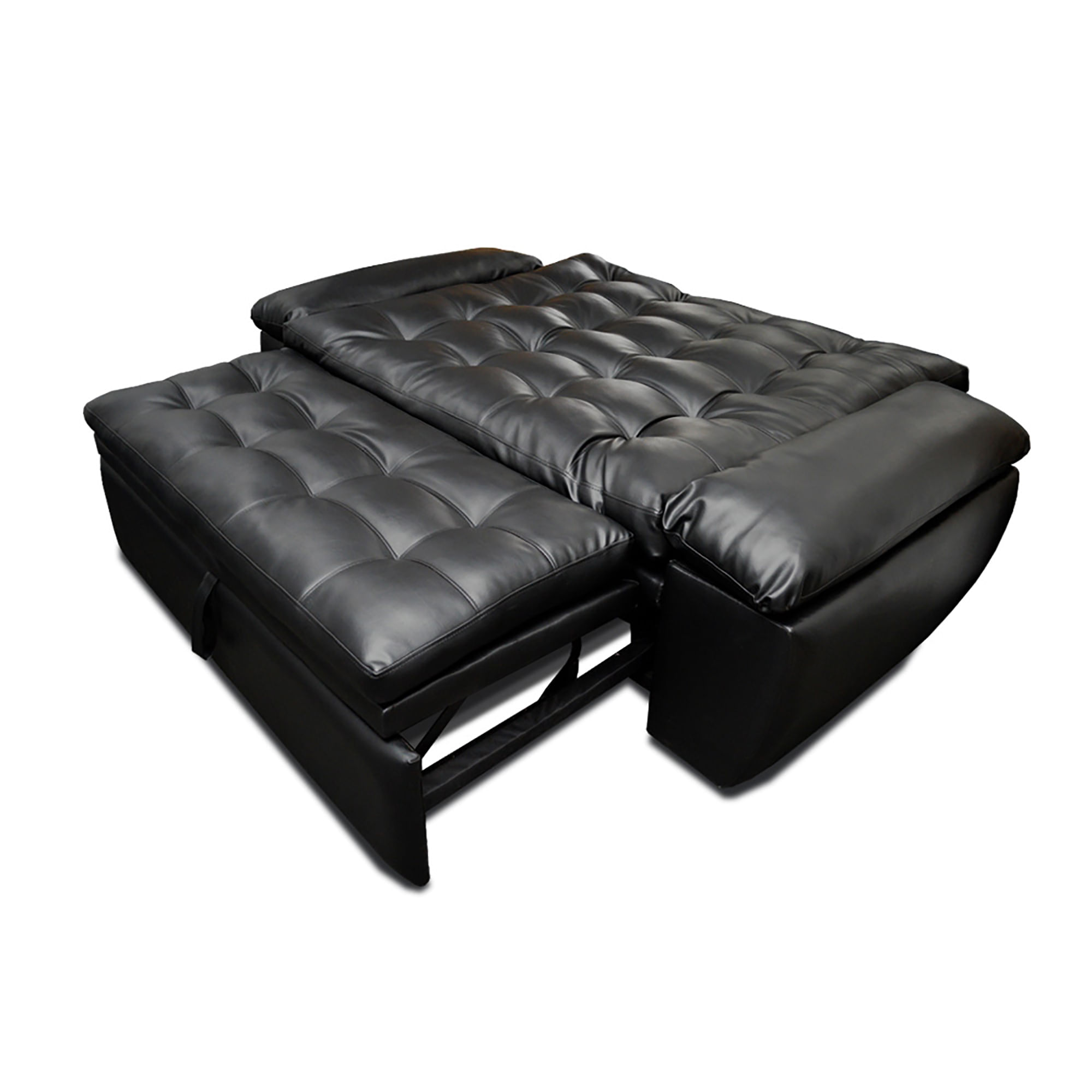 Sofa Cama Practi tipo cuero negro - Bertolini Colombia