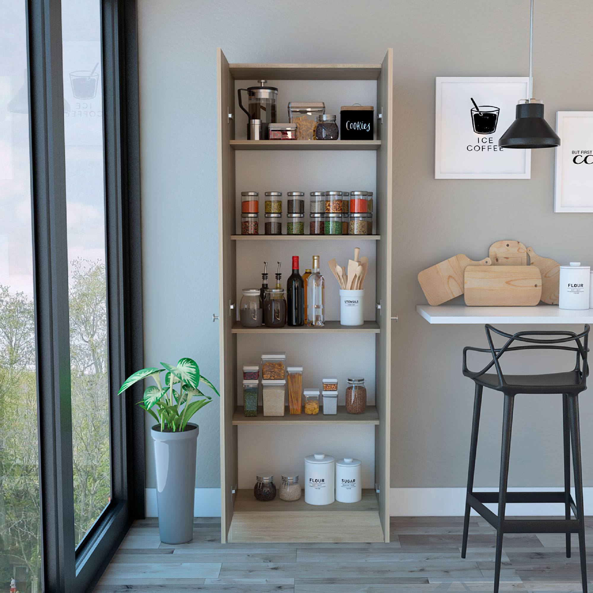 Mueble Alacena Despensa Italia Bertolini Color Rovere - Bertolini Colombia