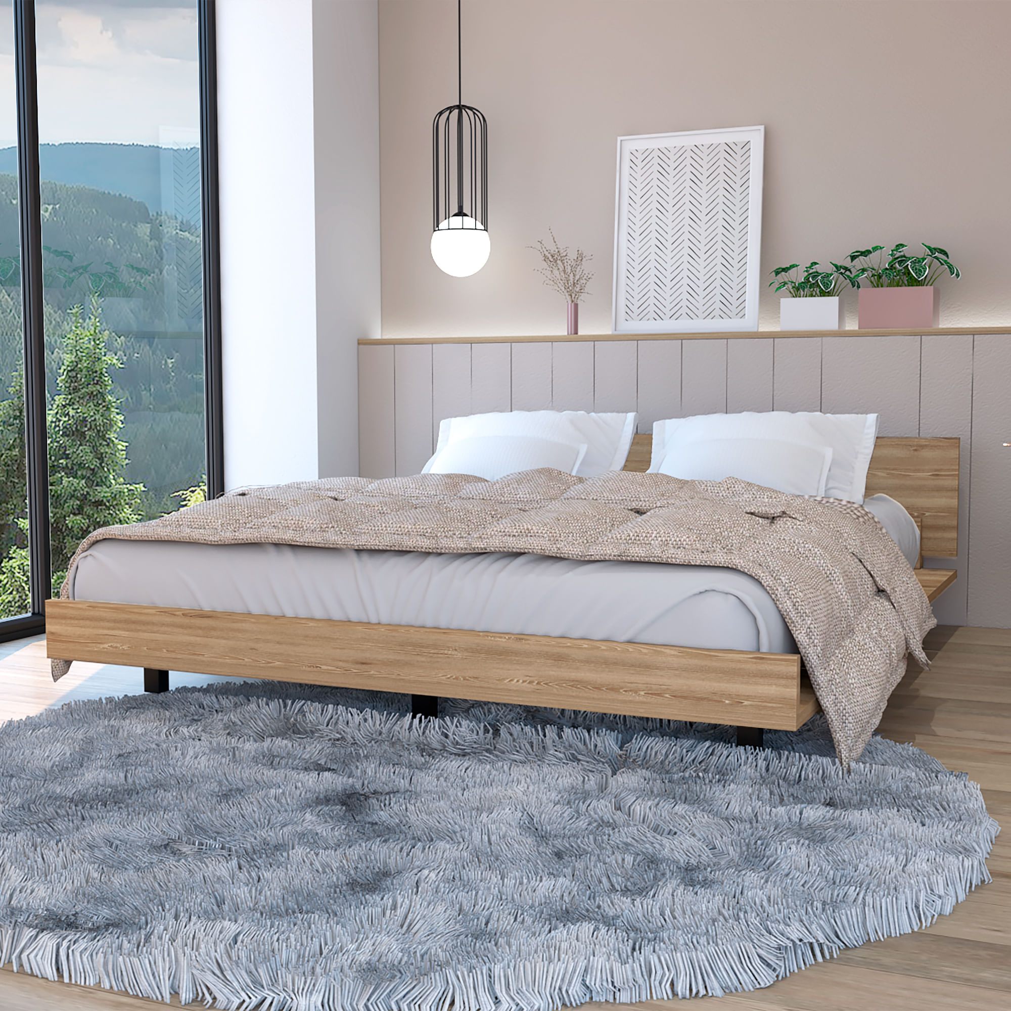 Cama Queen 160cm Sarah Bertolini Color Miel - Bertolini Colombia