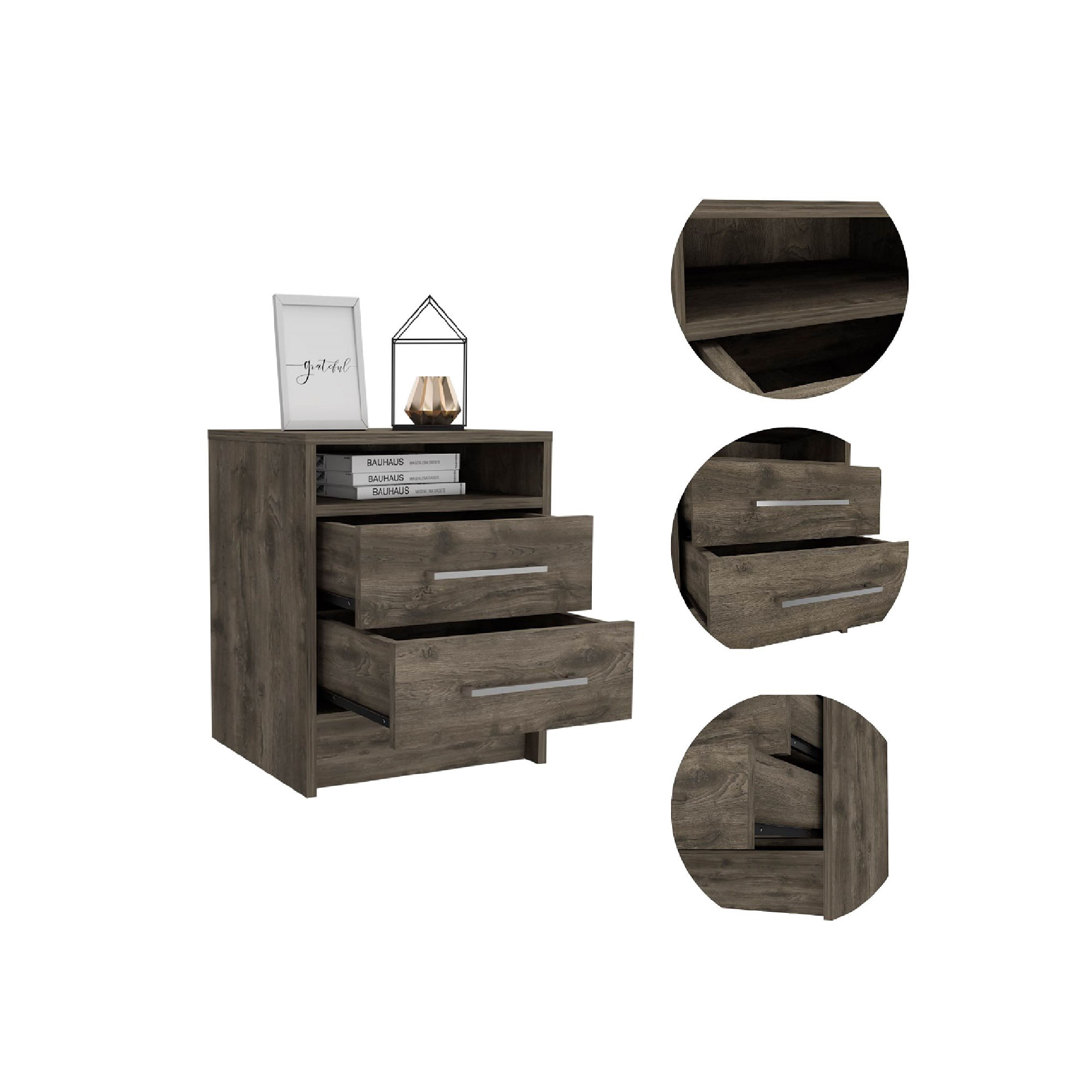 Mesa de Noche Auxiliar Nordic Bertolini Color Bellota - Bertolini Colombia