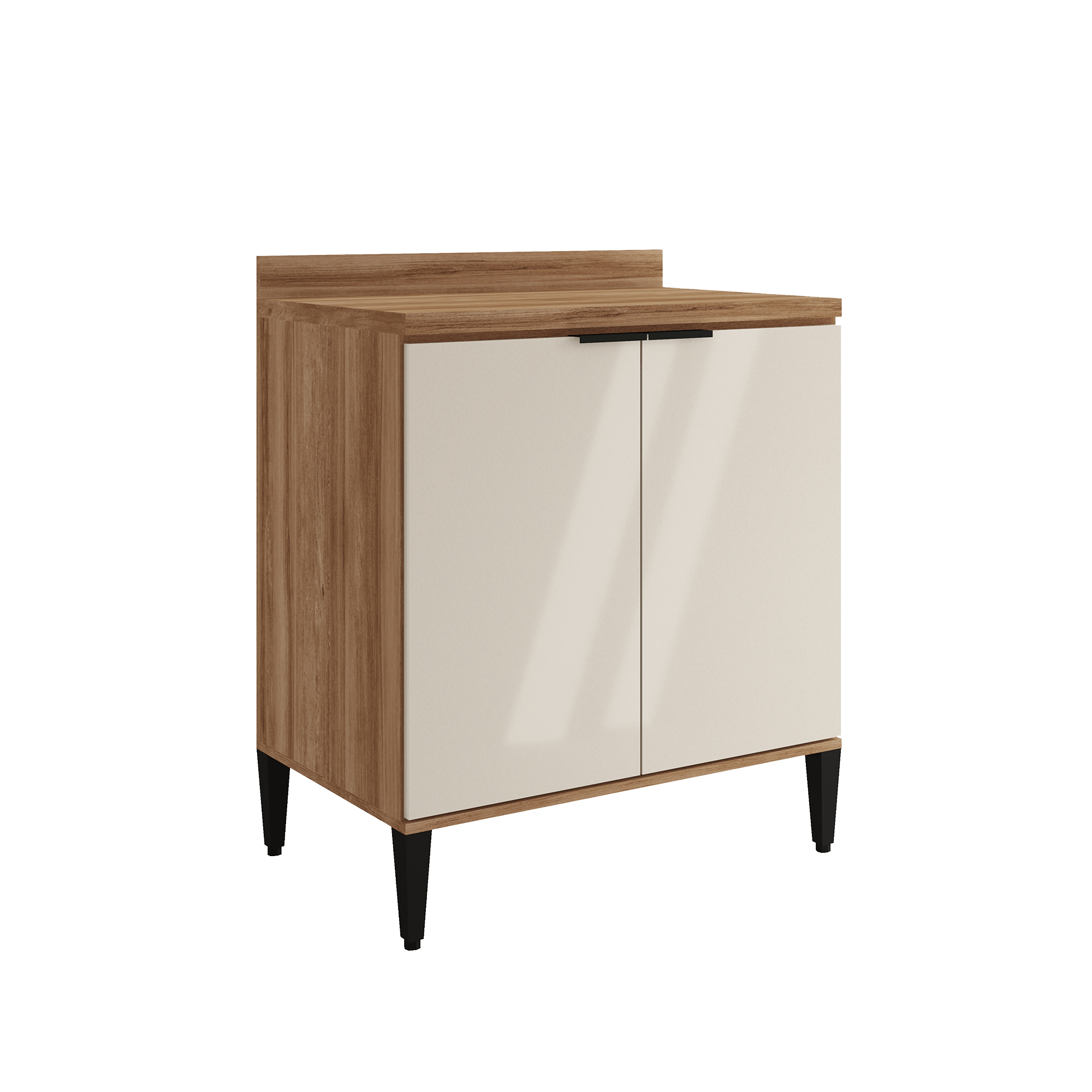 Mueble Inferior Bertolini En MDP Con Tapa Freijo off white 80 cm ...